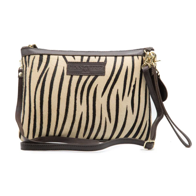 Hicks And Hide Safari Shoulder And Clutch Bag - Zebra